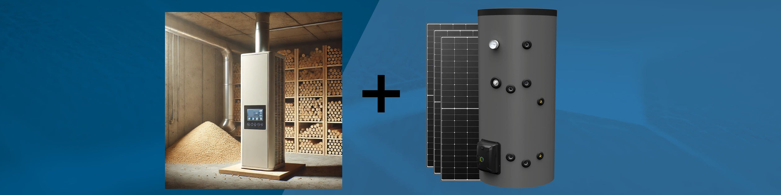 Pellet heating system and log boiler with fothermo solar storage tank ...
