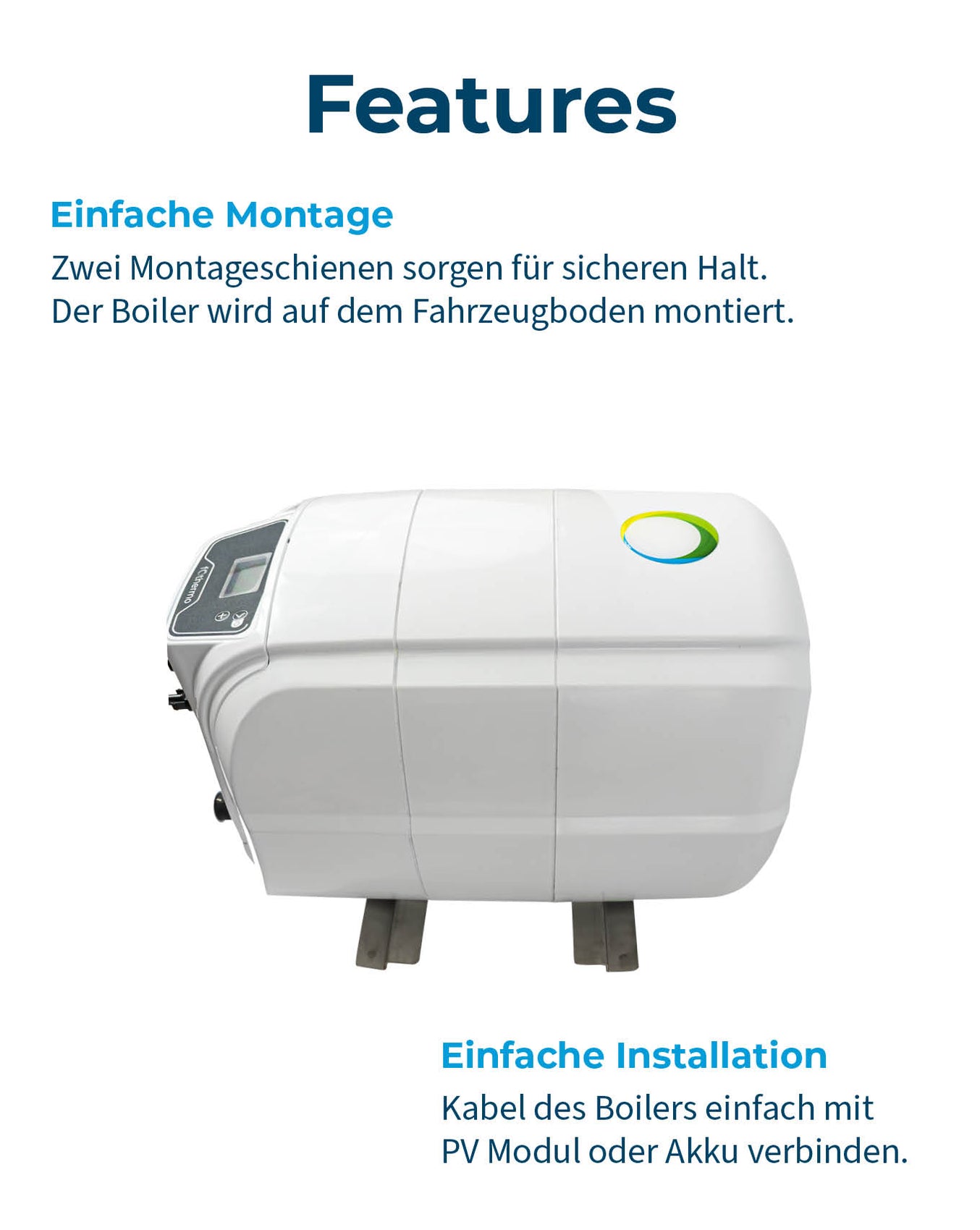Photovoltaic caravan boiler 10 liters | fothermo